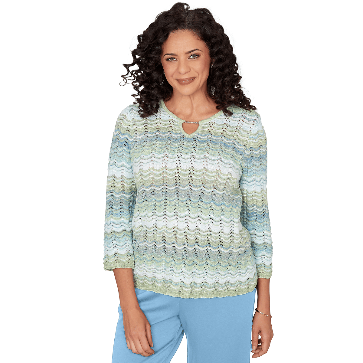 Click here for Petite Alfred Dunner St. Augustine Wavy Stripe Poi... prices