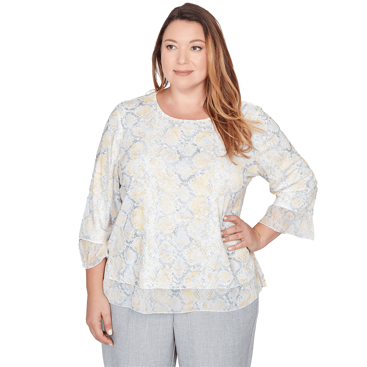 Click here for Plus Size Alfred Dunner Al Fresco Flounce Sleeve S... prices