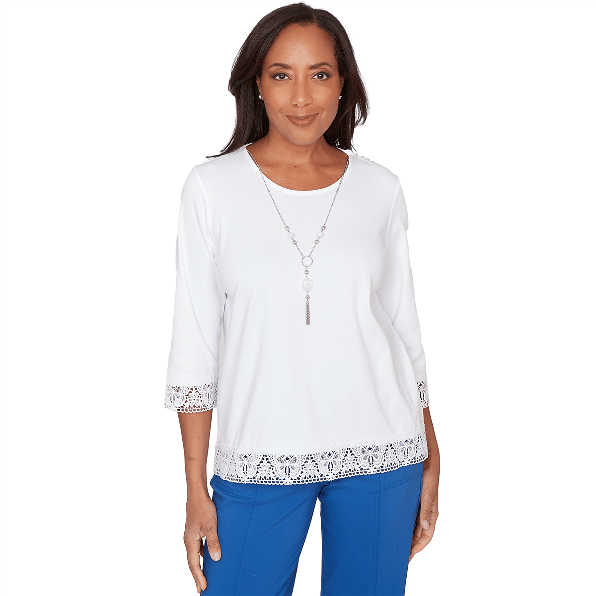 Click here for Petite Alfred Dunner The Royal Treatment Lace Trim... prices