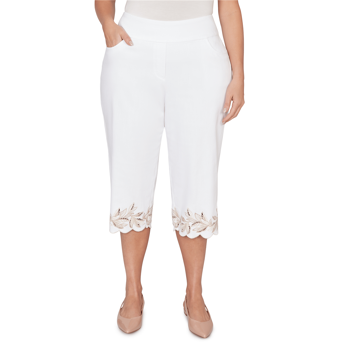 Click here for Plus Size Alfred Dunner Natural Wonder Leaf Cut Ou... prices