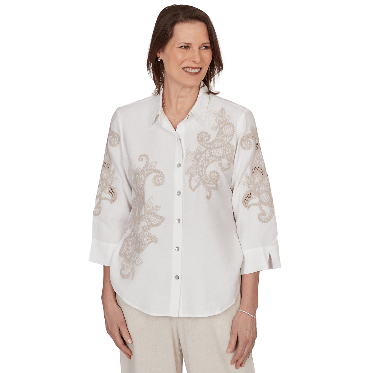 Click here for Petite Alfred Dunner Natural Wonder Paisley Casual... prices