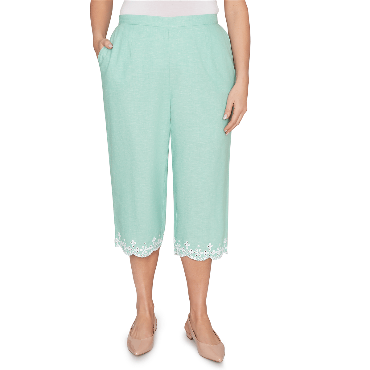 Click here for Plus Size Alfred Dunner Caribbean Blues Eyelet Emb... prices