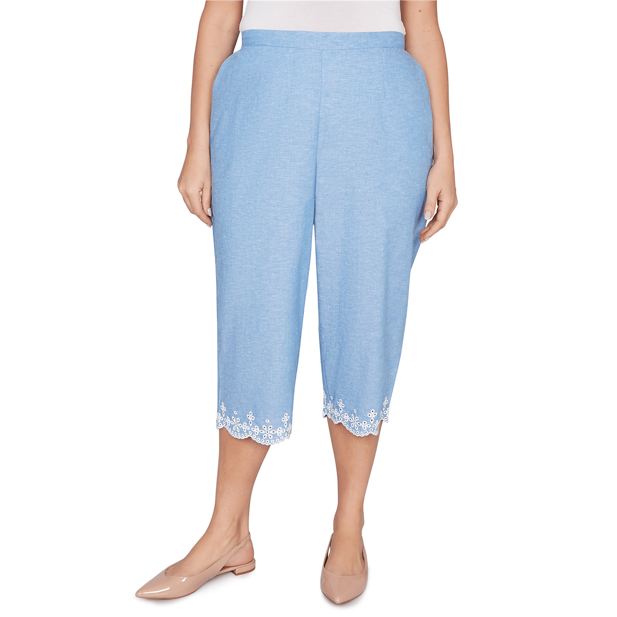 Click here for Plus Size Alfred Dunner Caribbean Blues Eyelet Emb... prices