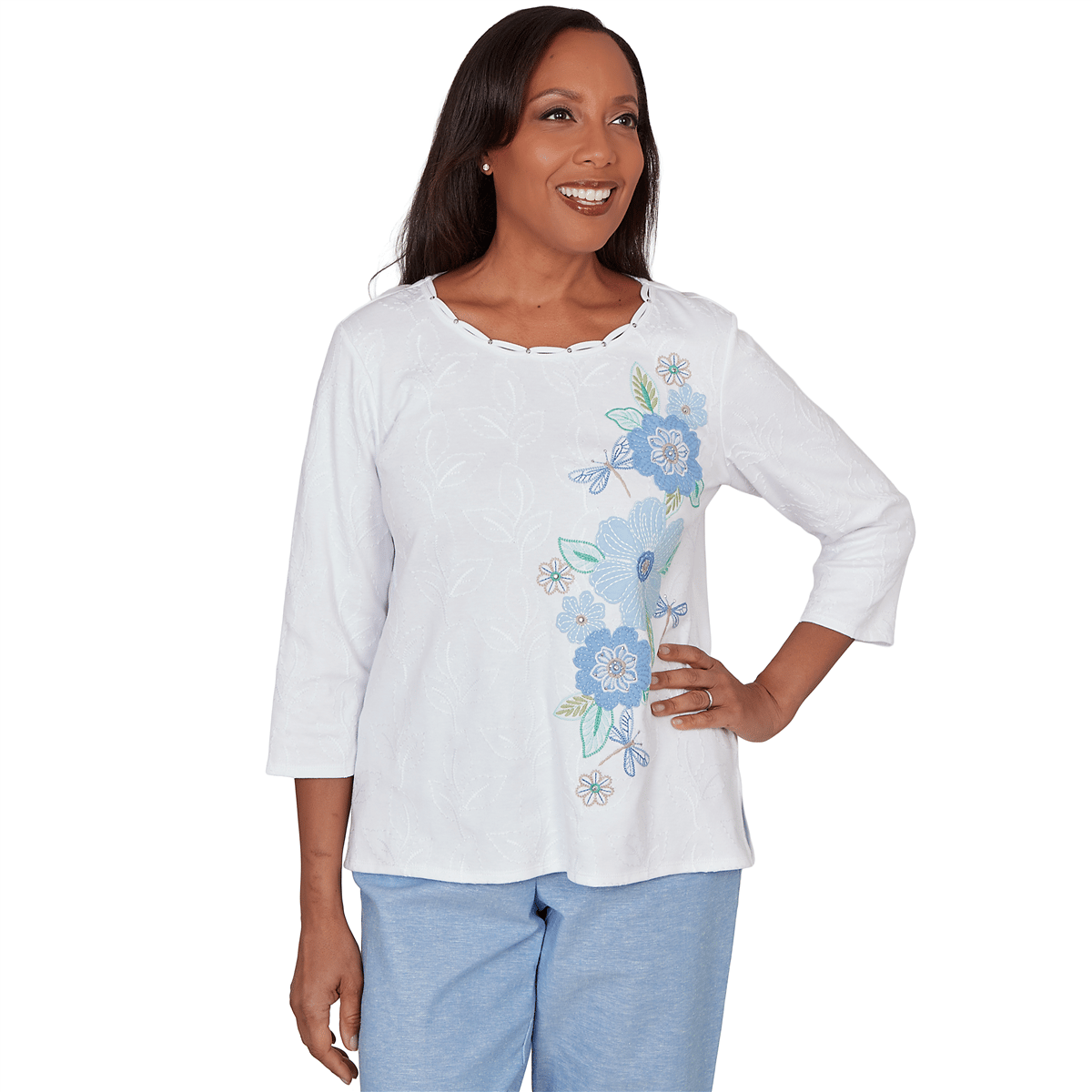 Click here for Petite Alfred Dunner Caribbean Blues Dragonfly Flo... prices