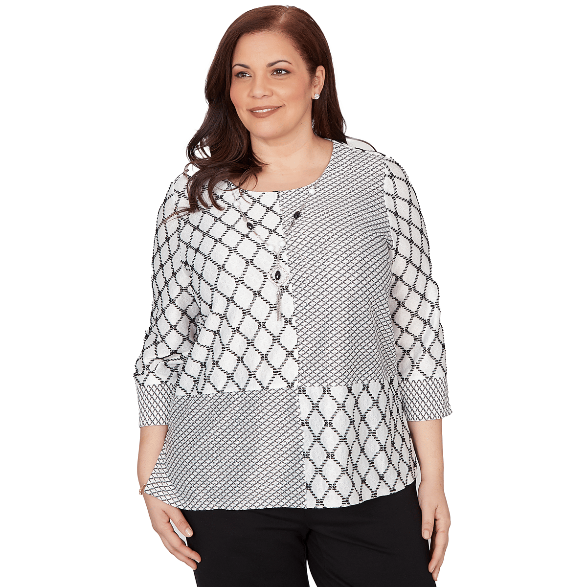 Click here for Plus Size Alfred Dunner Crowd Pleaser Spliced Diam... prices
