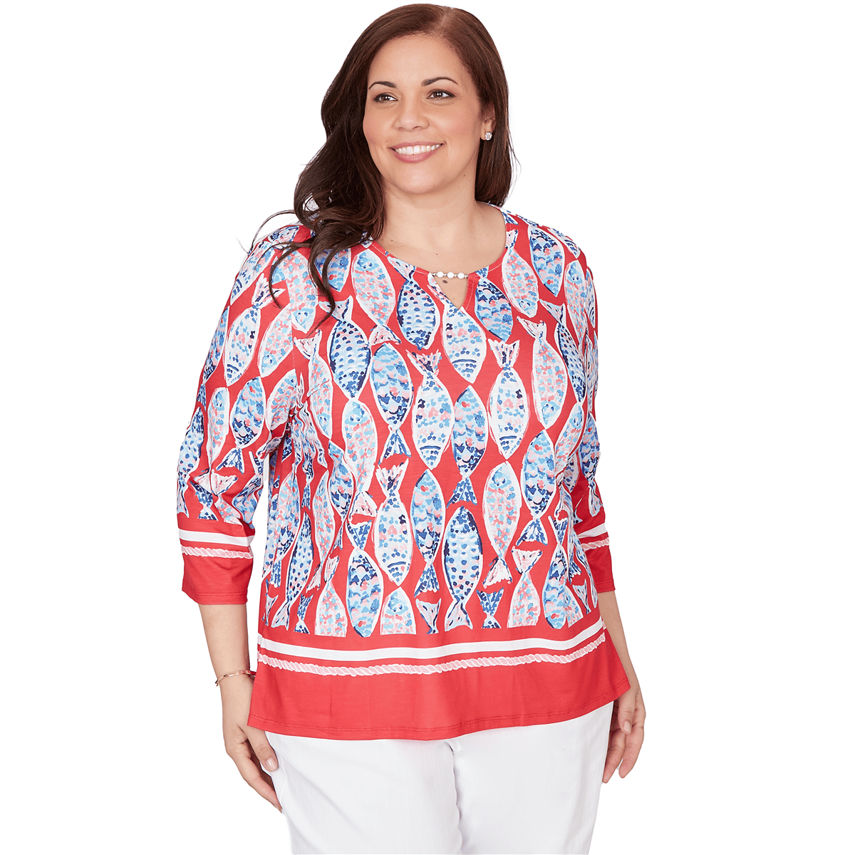 Click here for Plus Size Alfred Dunner Port Side 3/4 Sleeve Mosai... prices