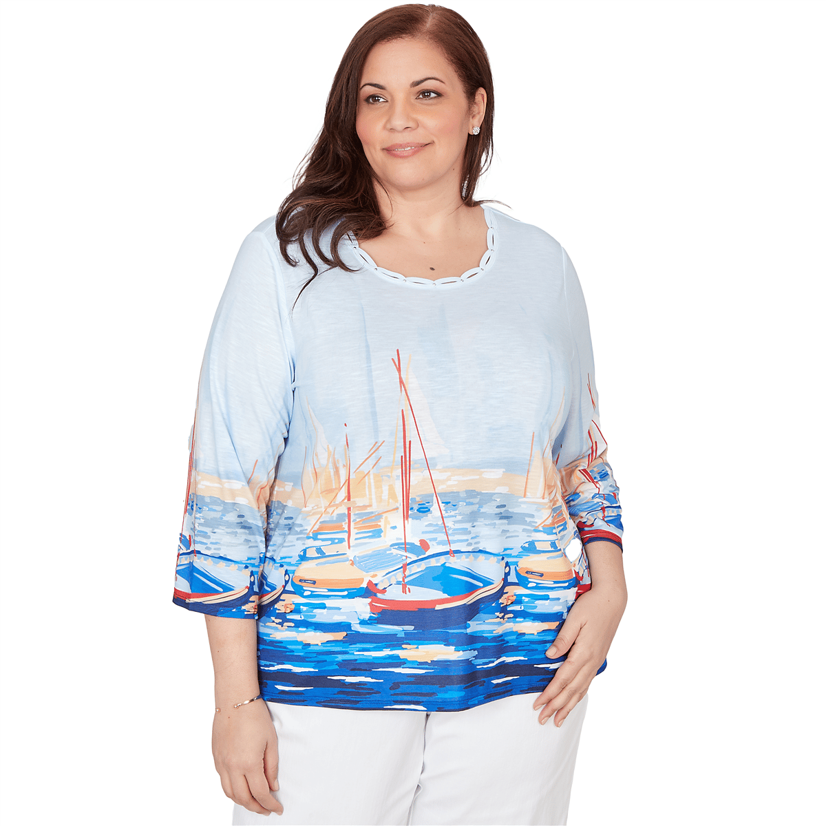 Click here for Plus Size Alfred Dunner Port Side 3/4 Sleeve Harbo... prices