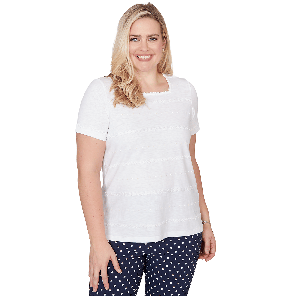 Click here for Petite Alfred Dunner Port Side Short Sleeve Square... prices