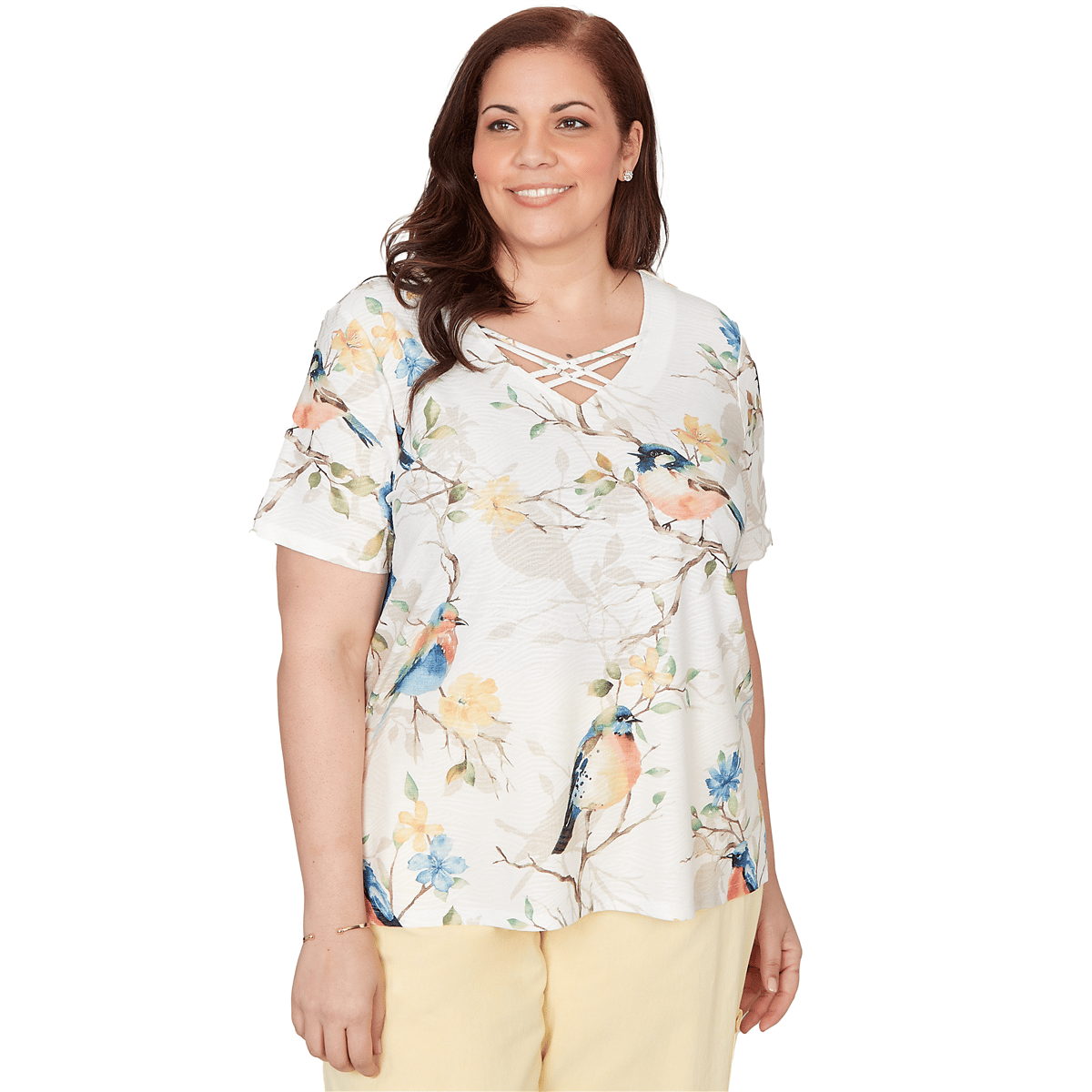 Click here for Plus Size Alfred Dunner Out Of The Blue Floral Bir... prices