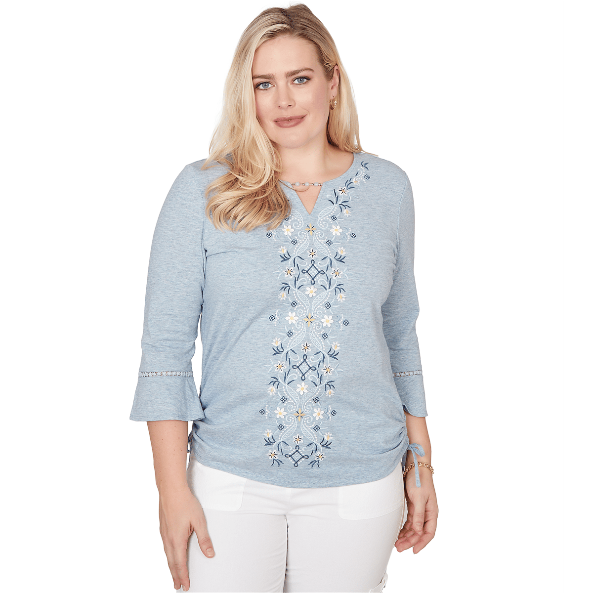 Click here for Petite Alfred Dunner Out Of The Blue Center Embroi... prices