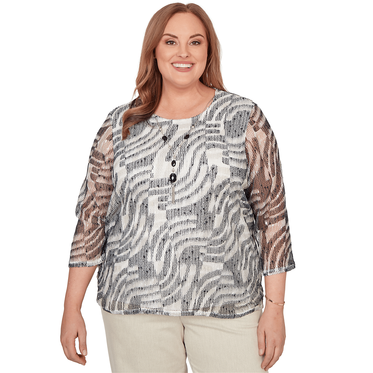Click here for Plus Size Alfred Dunner Detail Driven 3/4 Sleeve A... prices
