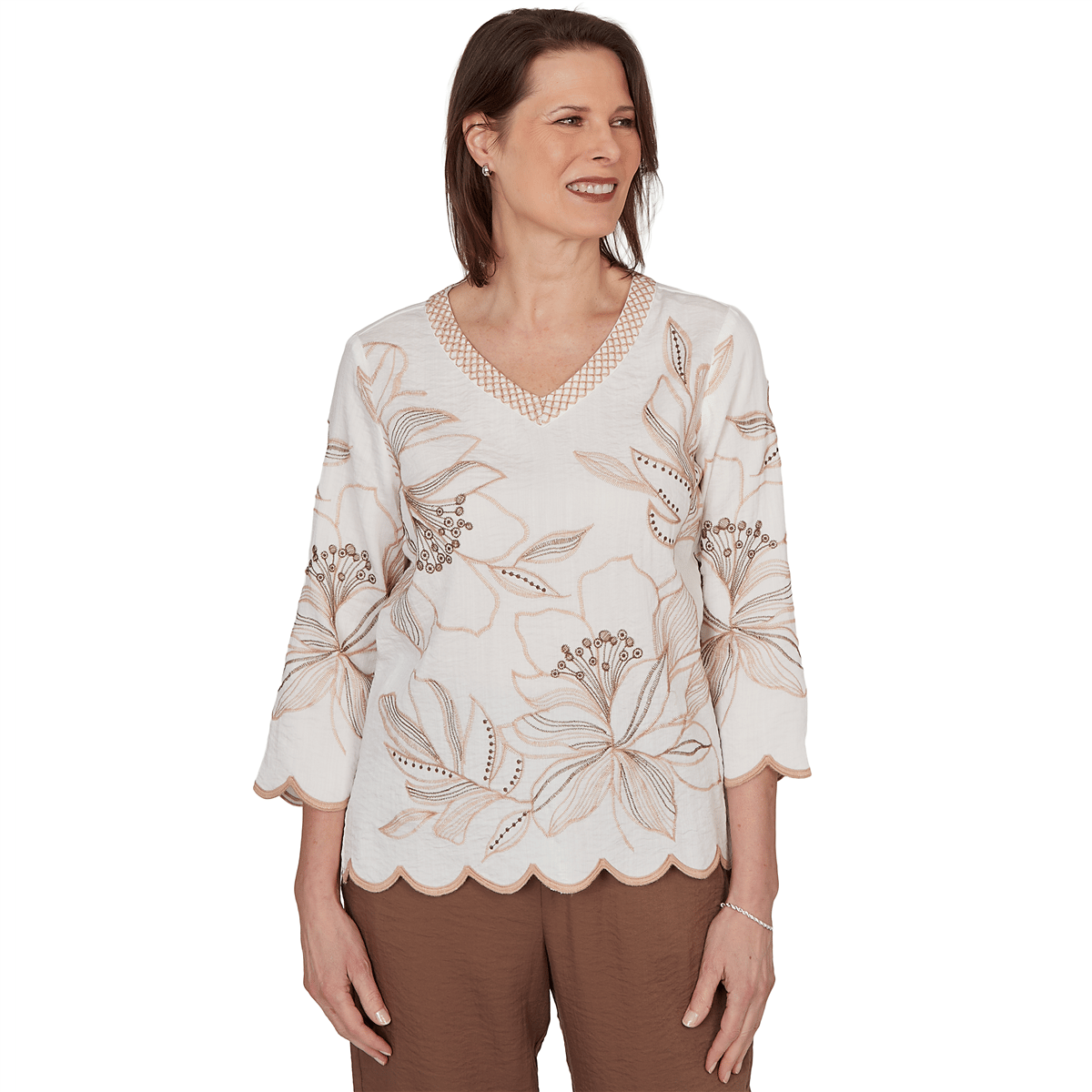 Click here for Womens Alfred Dunner Spice Market Scallop Edge Flo... prices
