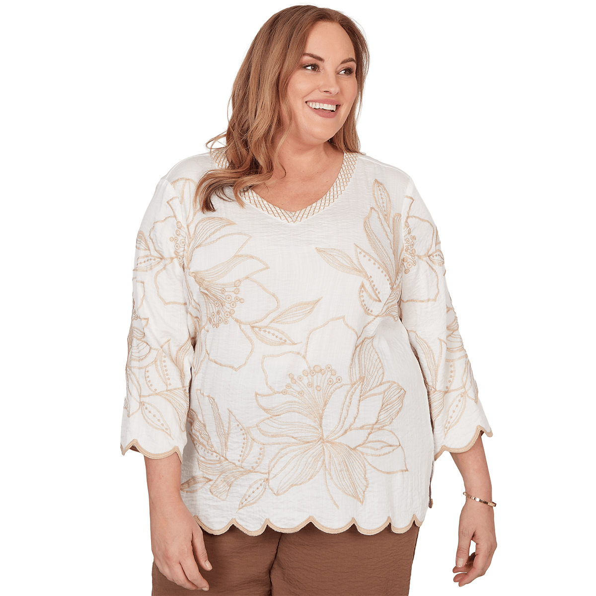 Click here for Plus Size Alfred Dunner Spice Market Scallop Edge... prices