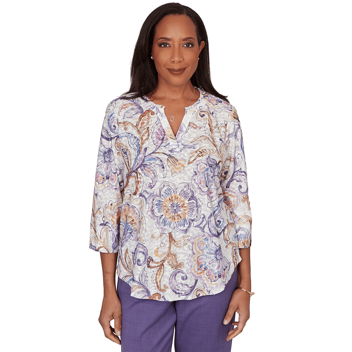 Click here for Womens Alfred Dunner Grand Bazaar 3/4 Sleeve Flora... prices