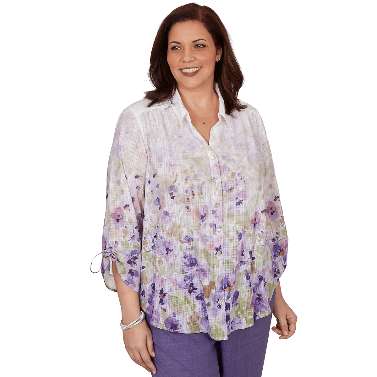 Click here for Plus Size Alfred Dunner Grand Bazaar Floral Button... prices