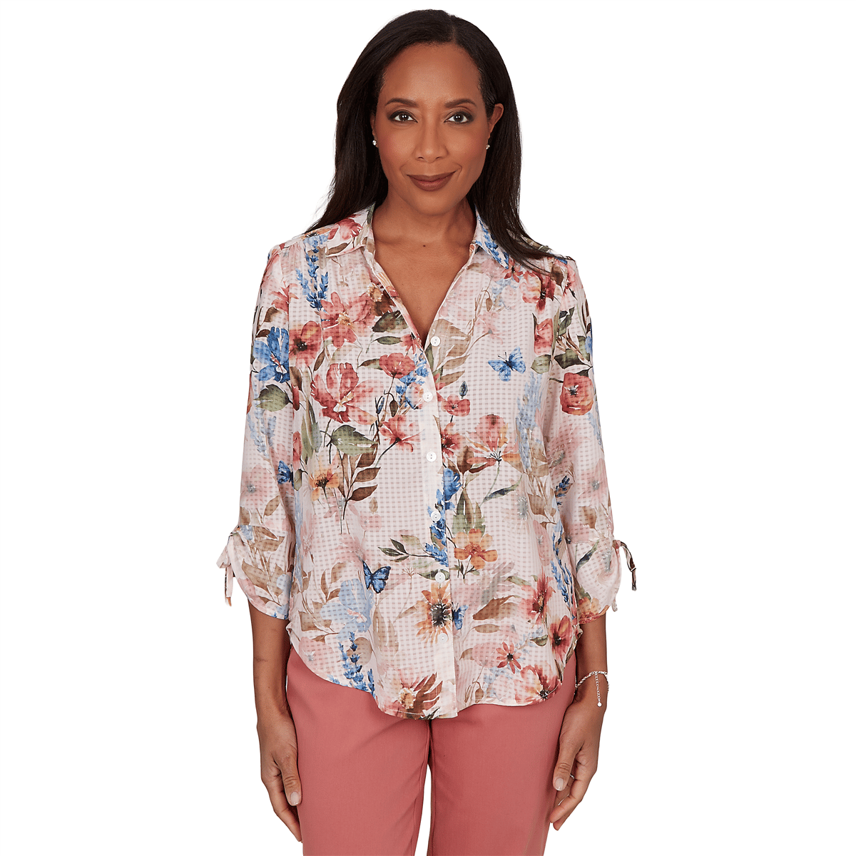Click here for Petite Alfred Dunner Camden Market Floral Button F... prices