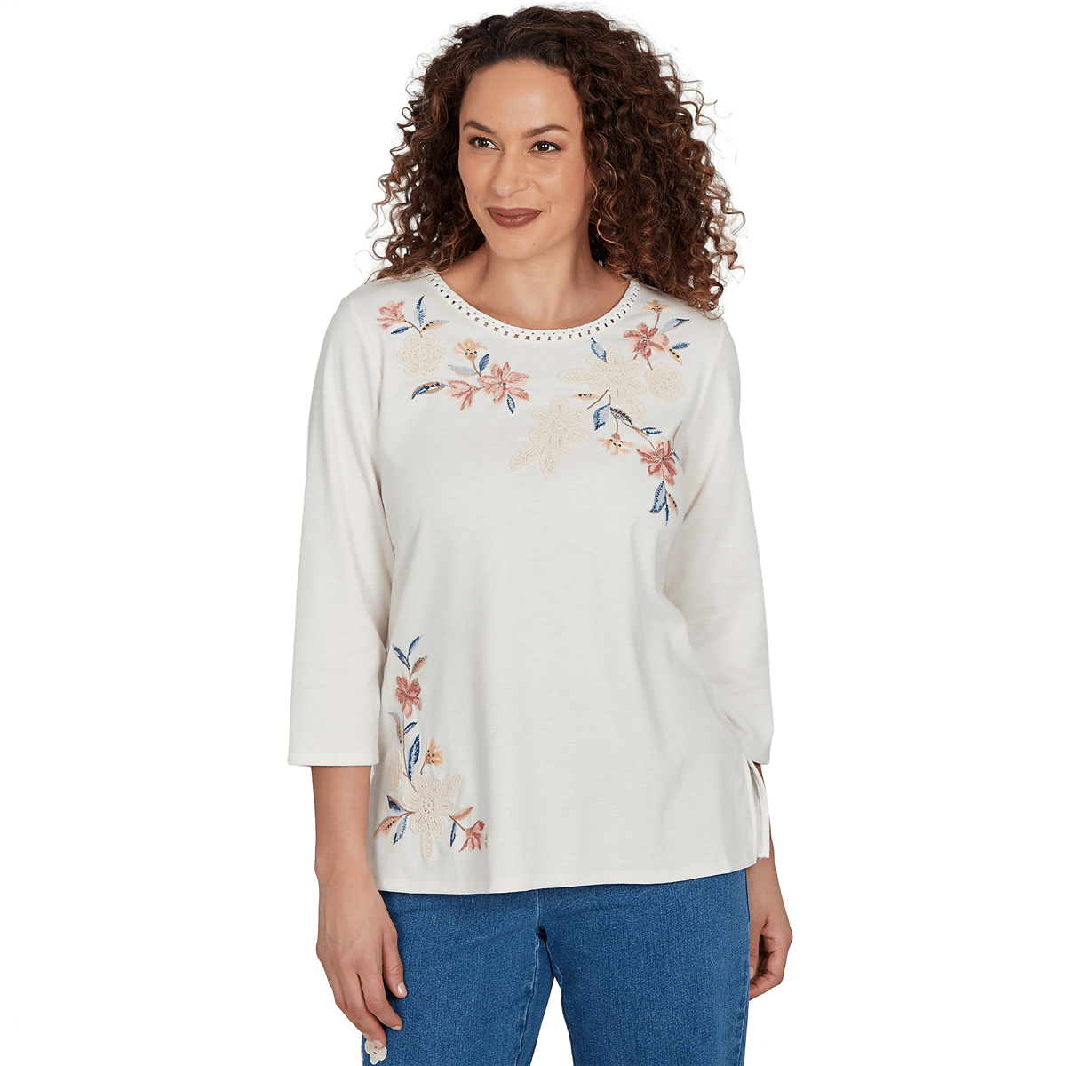 Click here for Petite Alfred Dunner Camden Market Floral Embroide... prices