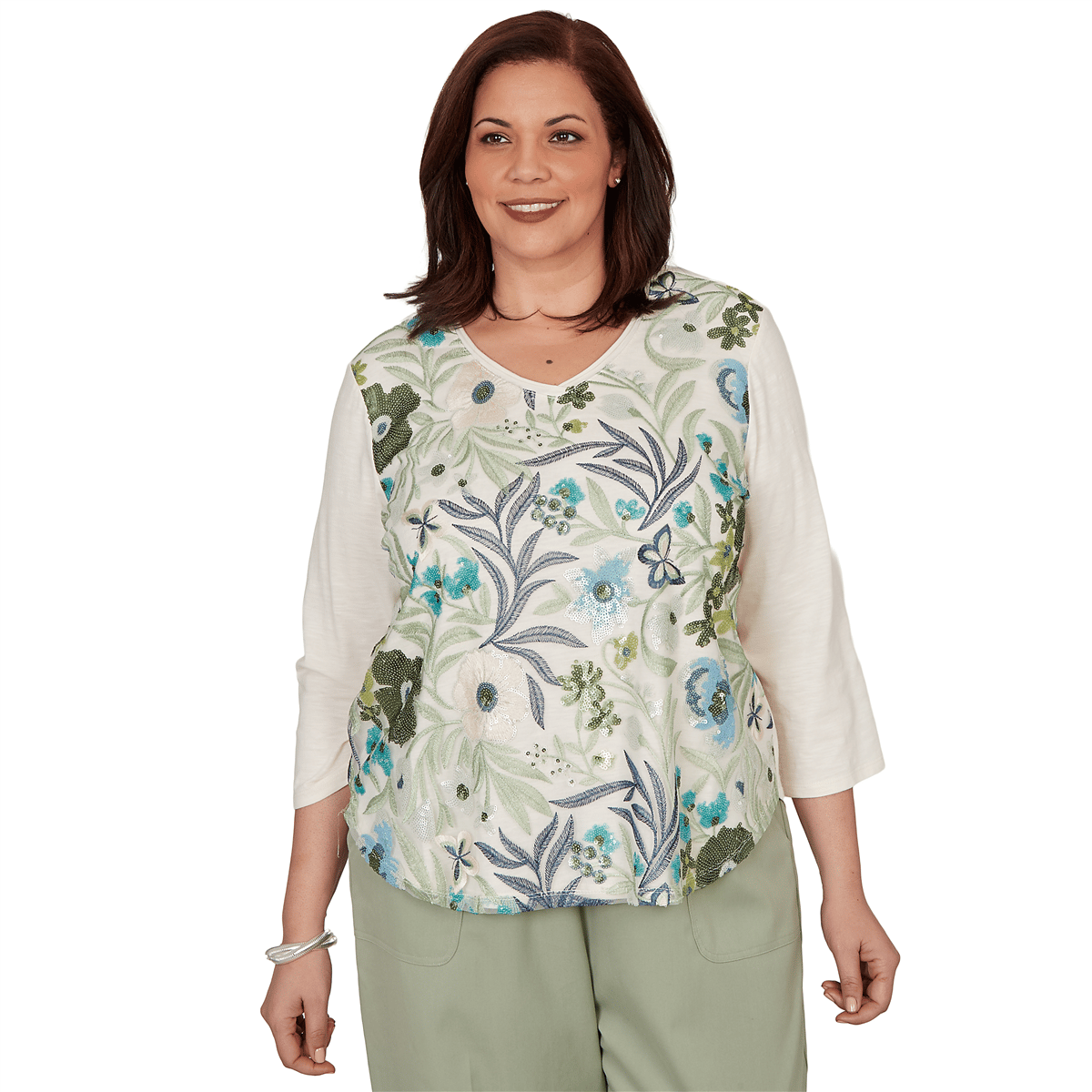 Click here for Plus Size Alfred Dunner Indigo Girls Floral Sequin... prices