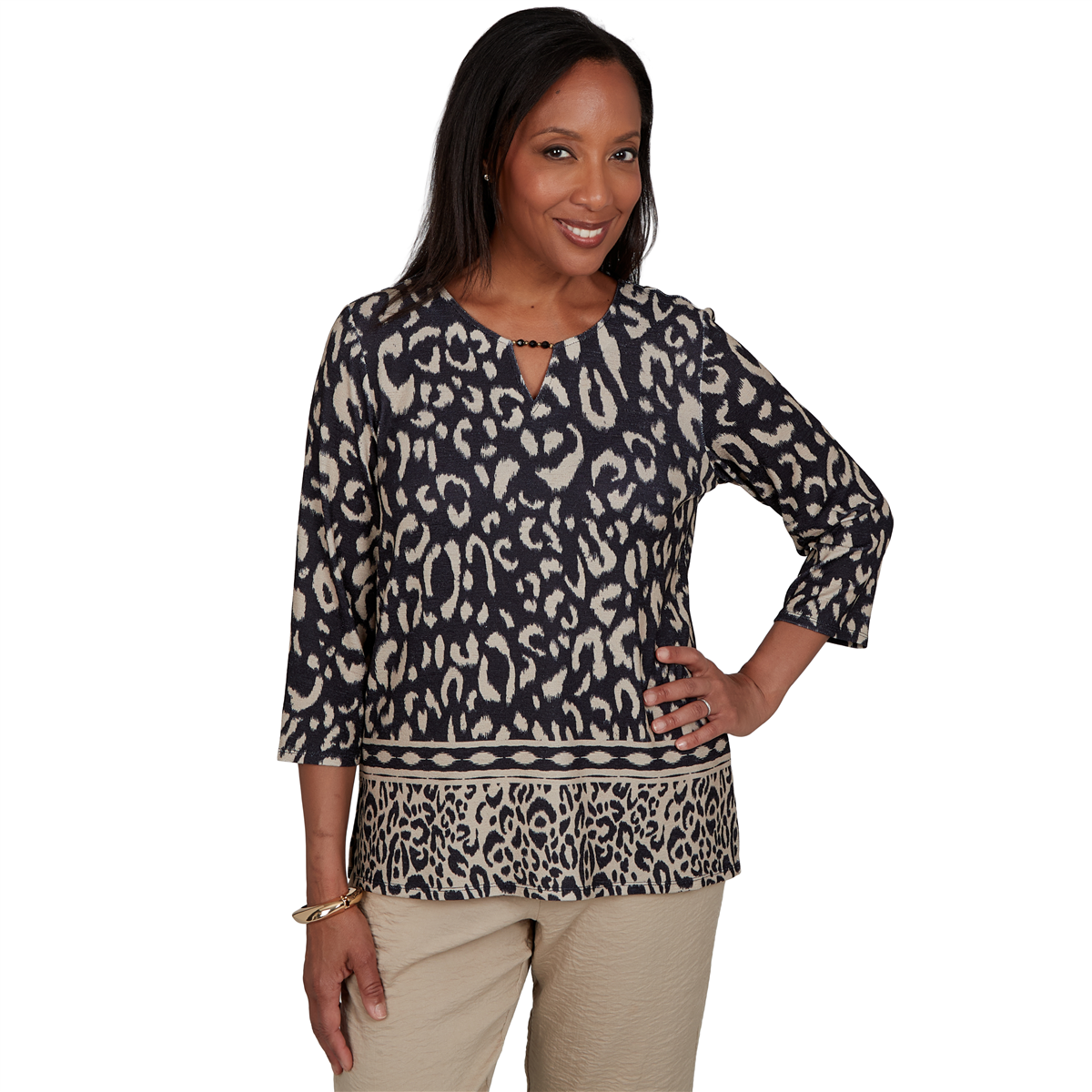 Click here for Womens Alfred Dunner Travel Advisory 3/4 Sleeve Le... prices