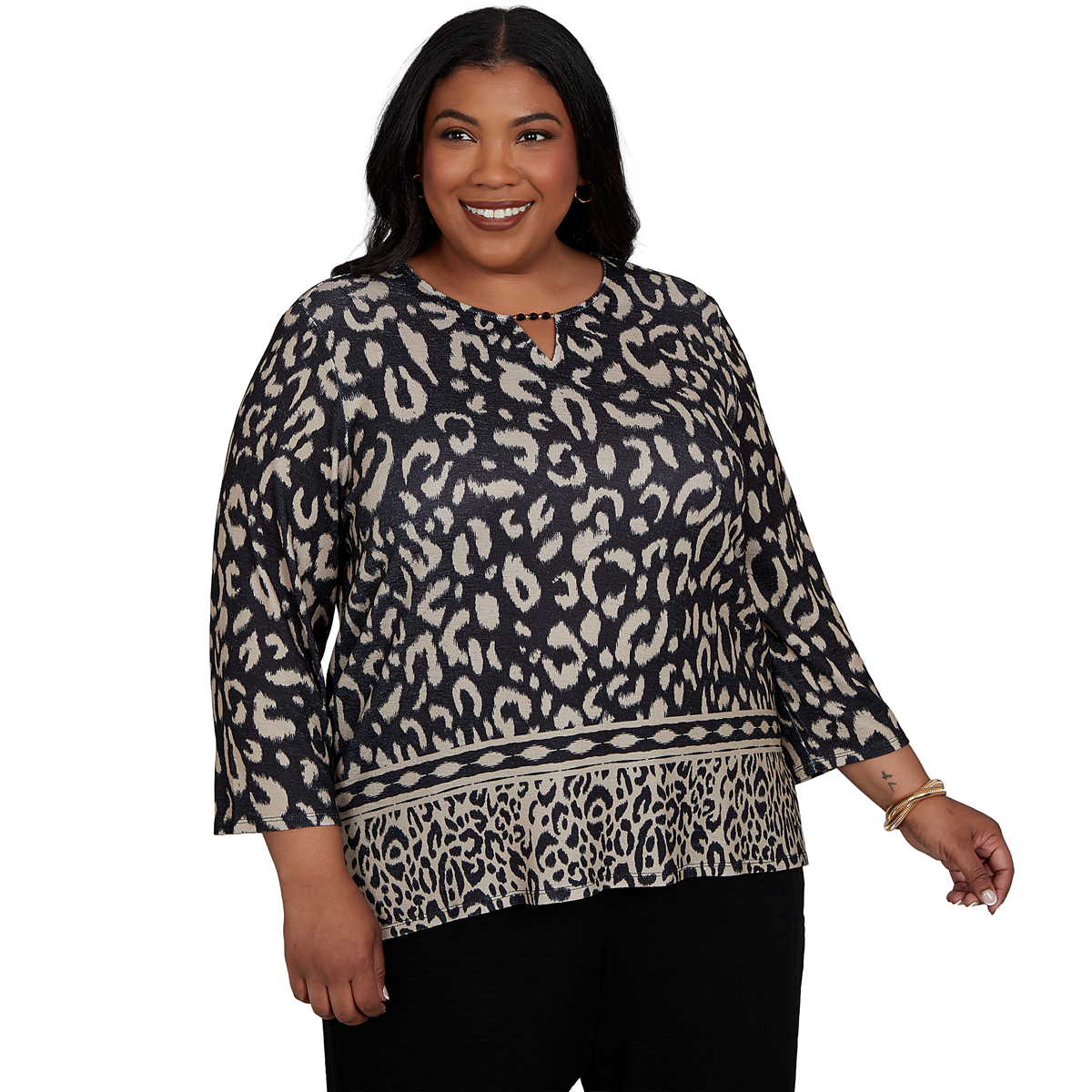 Click here for Plus Size Alfred Dunner Travel Advisory 3/4 Sleeve... prices