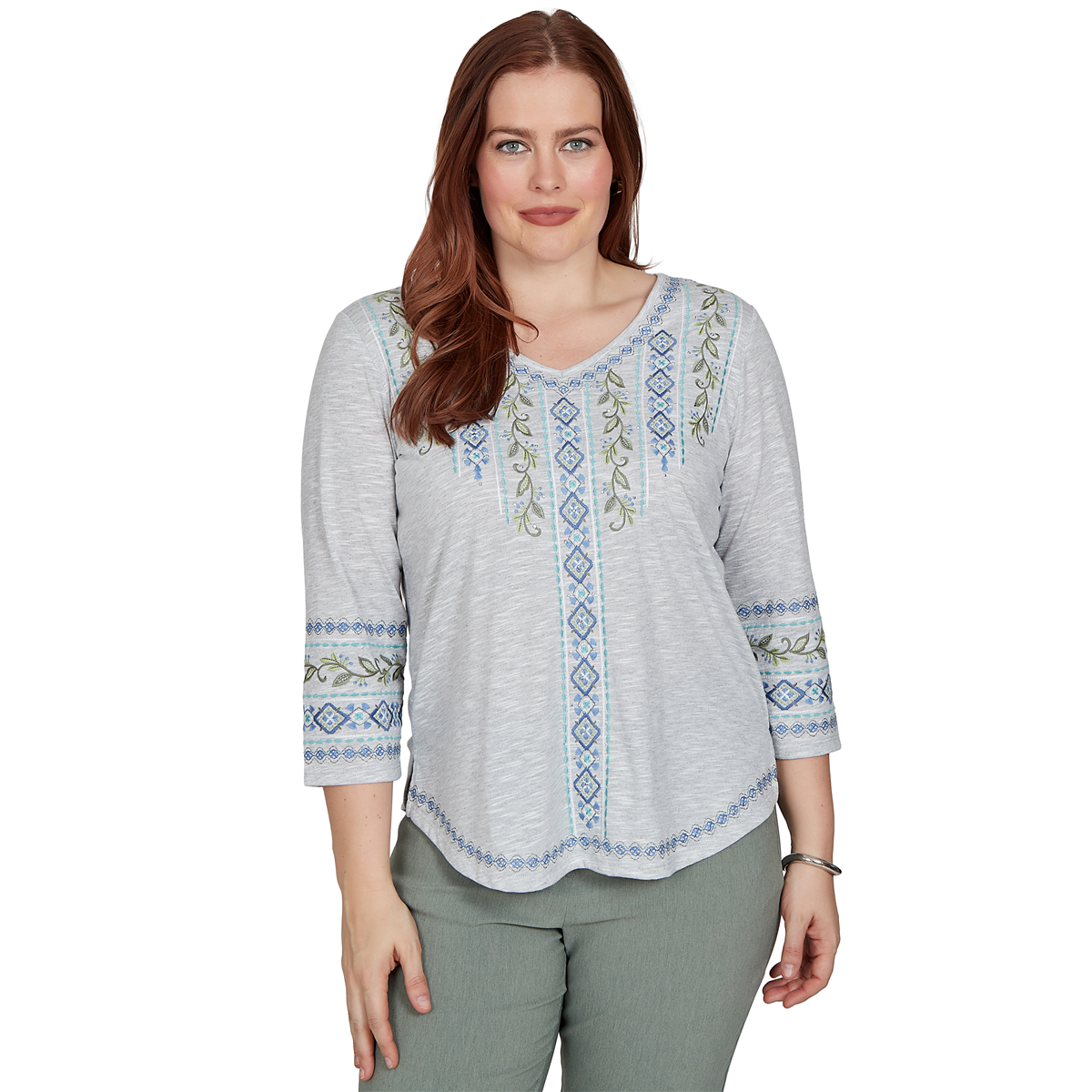 Click here for Womens Alfred Dunner Provence 3/4 Sleeve Embroider... prices