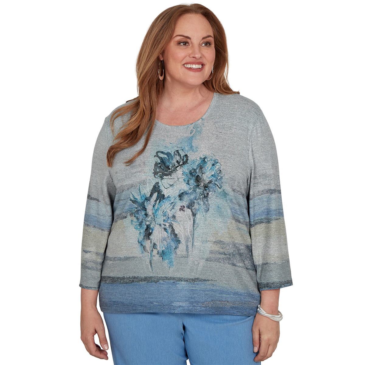 Click here for Plus Size Alfred Dunner Provence 3/4 Sleeve Waterc... prices