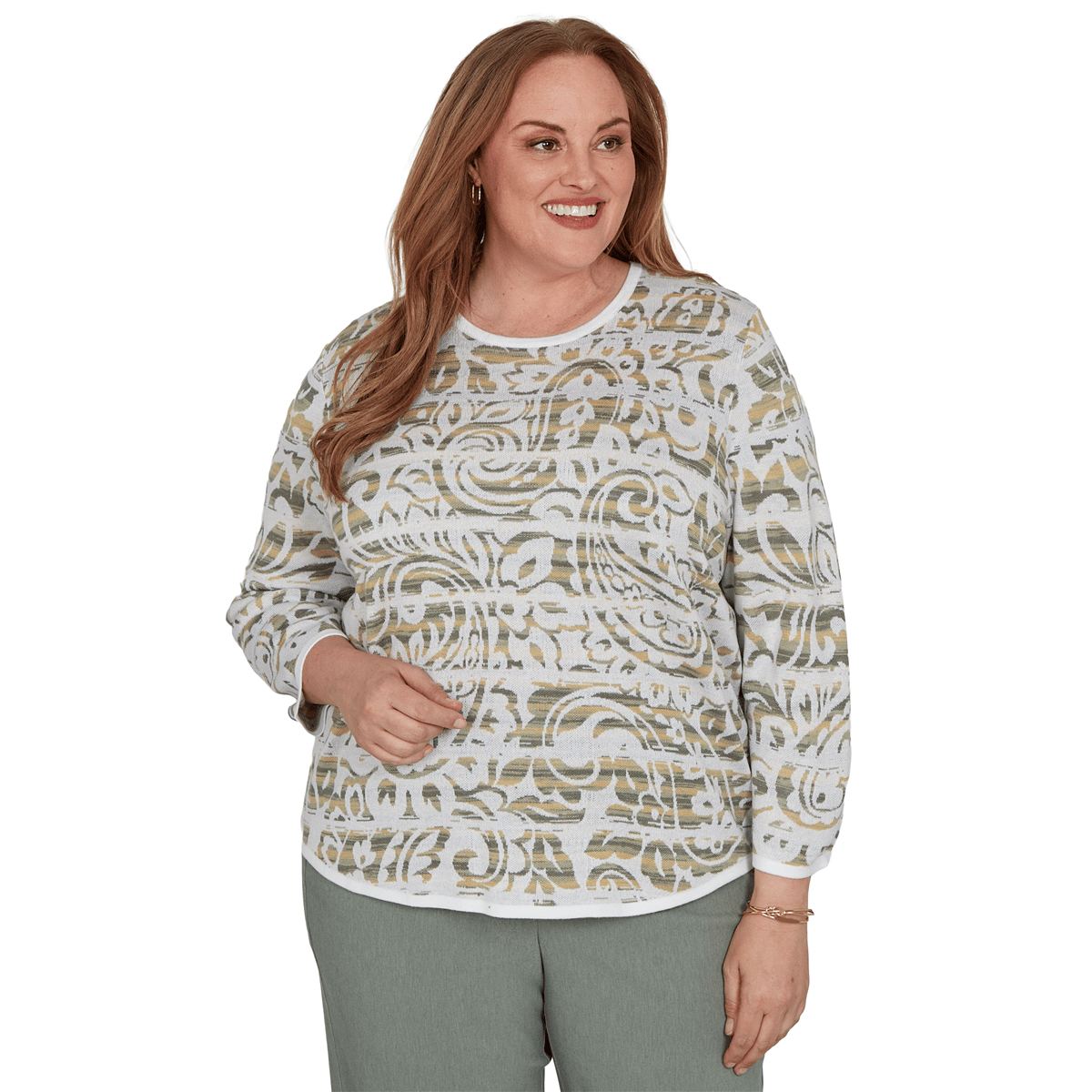 Click here for Plus Size Alfred Dunner Provence Paisley Stripe Sw... prices