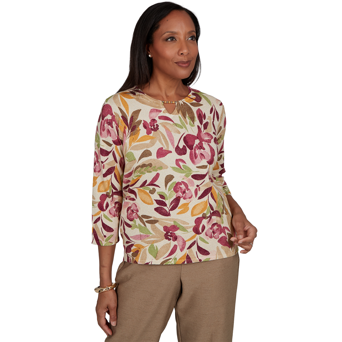 Click here for Petite Alfred Dunner Union Square Floral Painterly... prices