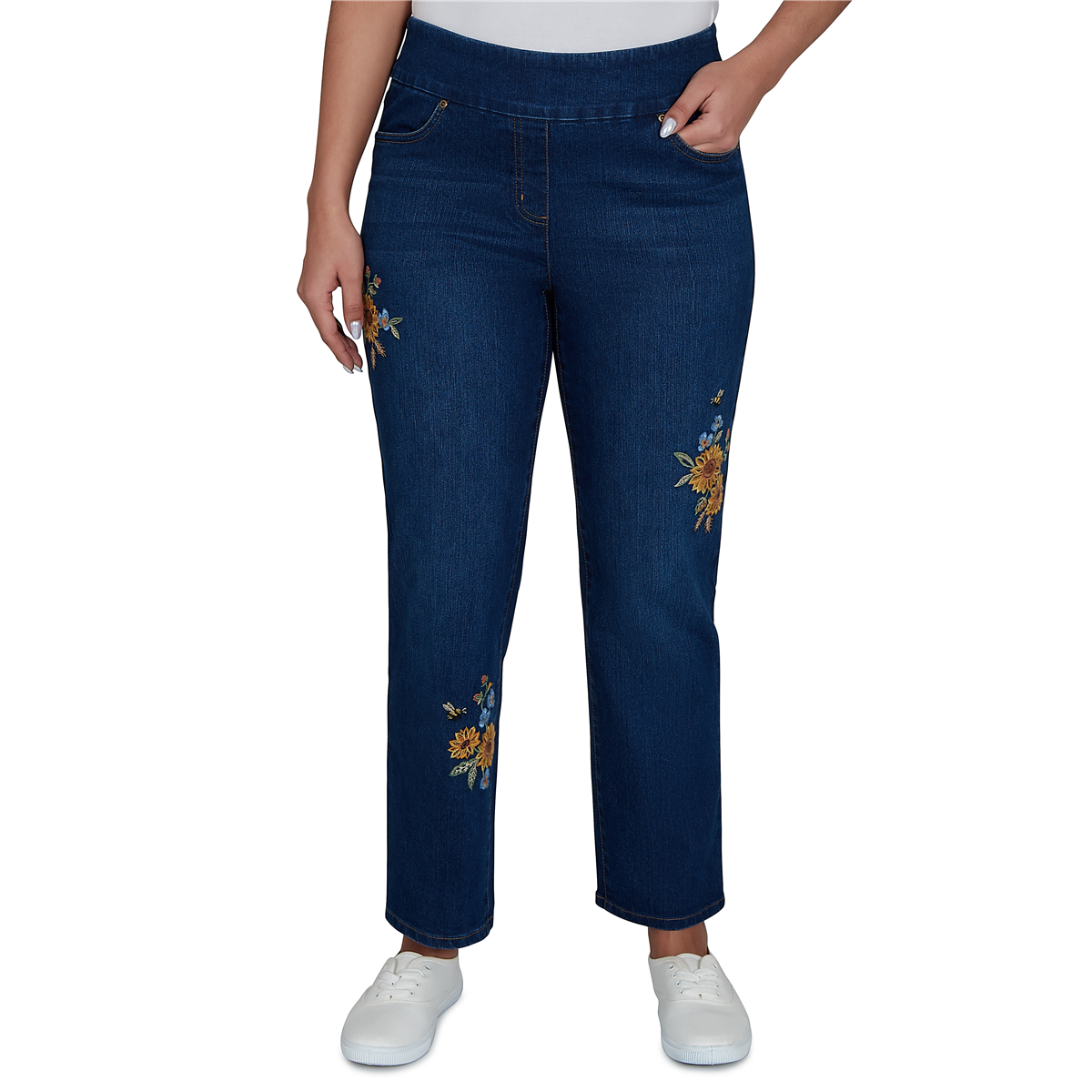 Click here for Womens Alfred Dunner Tuscany Sunflower Embroidered... prices