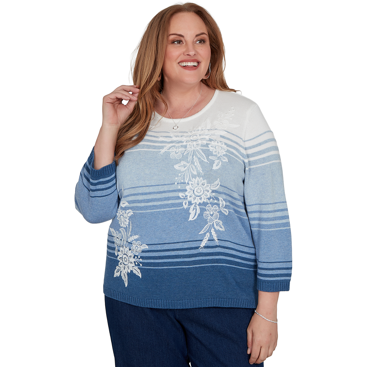 Click here for Plus Size Alfred Dunner Tuscany Ombre Stripe Flora... prices