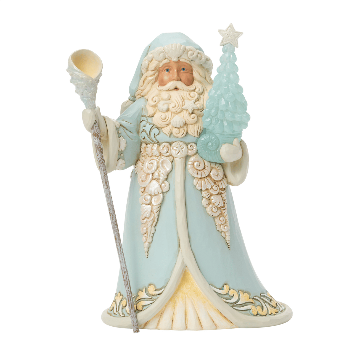 Click here for Jim Shore Heartwood Creek Santa with Sea Glass Tre... prices
