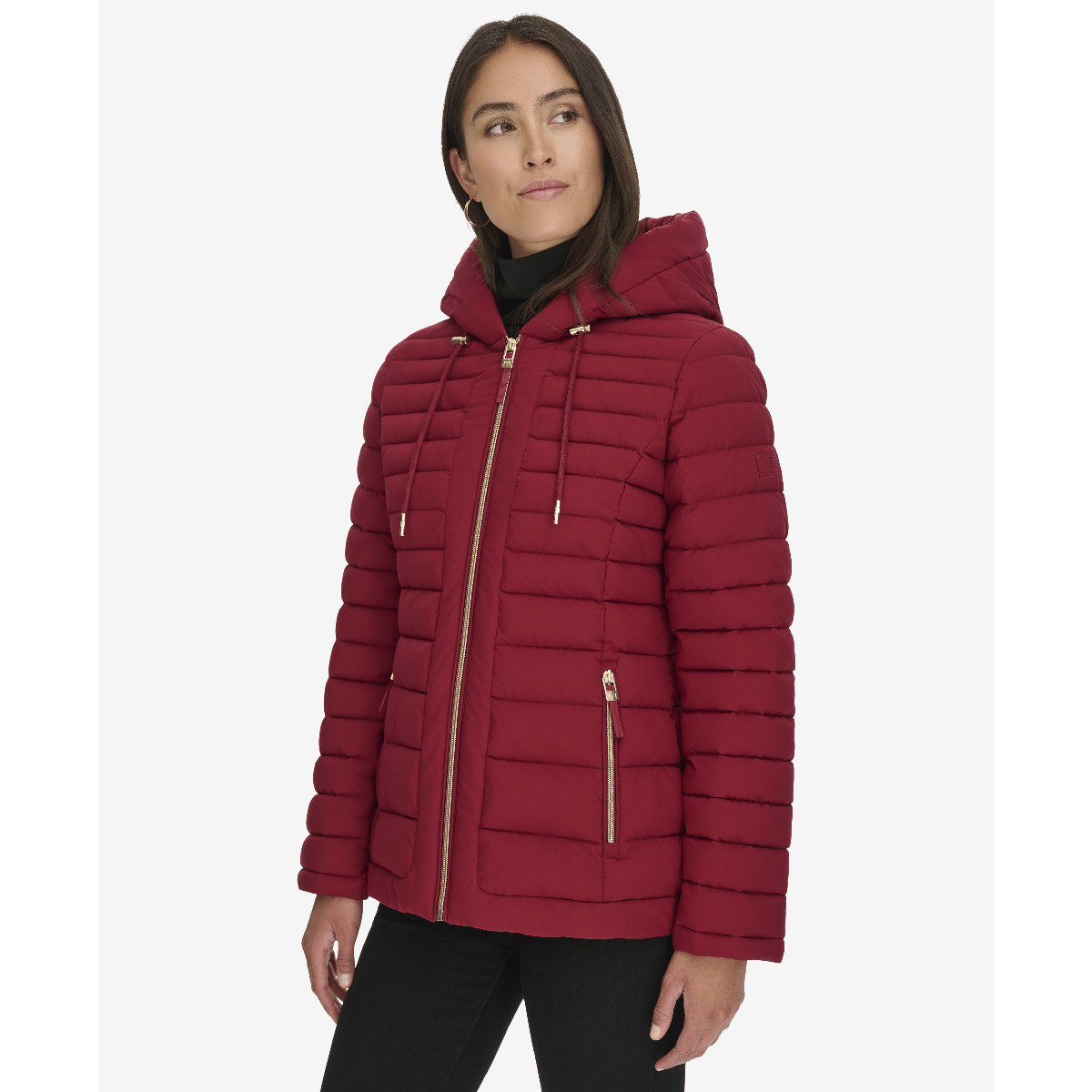 Click here for Womens Tommy Hilfiger Hooded Puffer Coat w/ Gold Z... prices