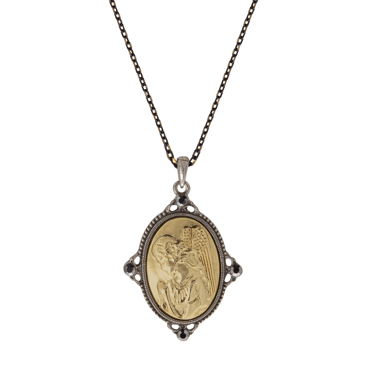 Click here for Symbols of Faith Black-Tone Guardian Angel Pendant... prices
