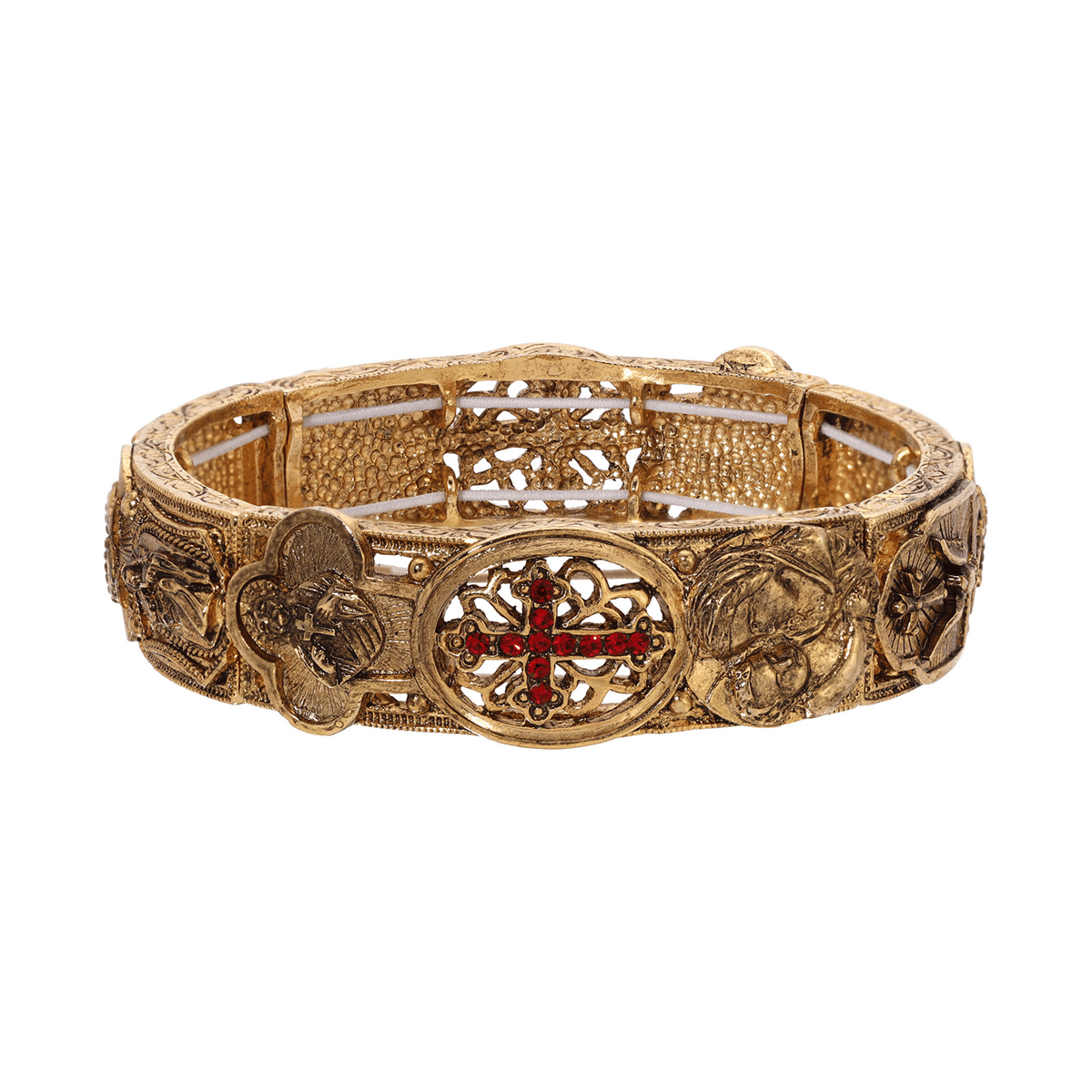 Click here for Symbols of Faith Gold-Tone Red Cross Stretch Brace... prices