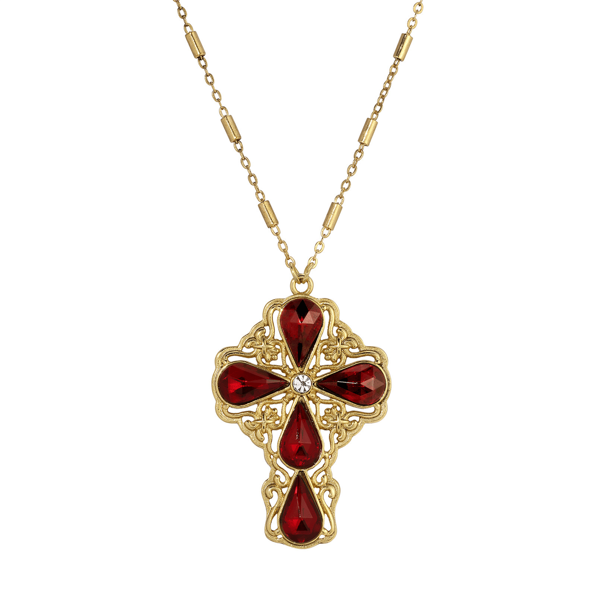 Click here for Symbols of Faith Gold-Tone Teardrop Crystal Cross... prices