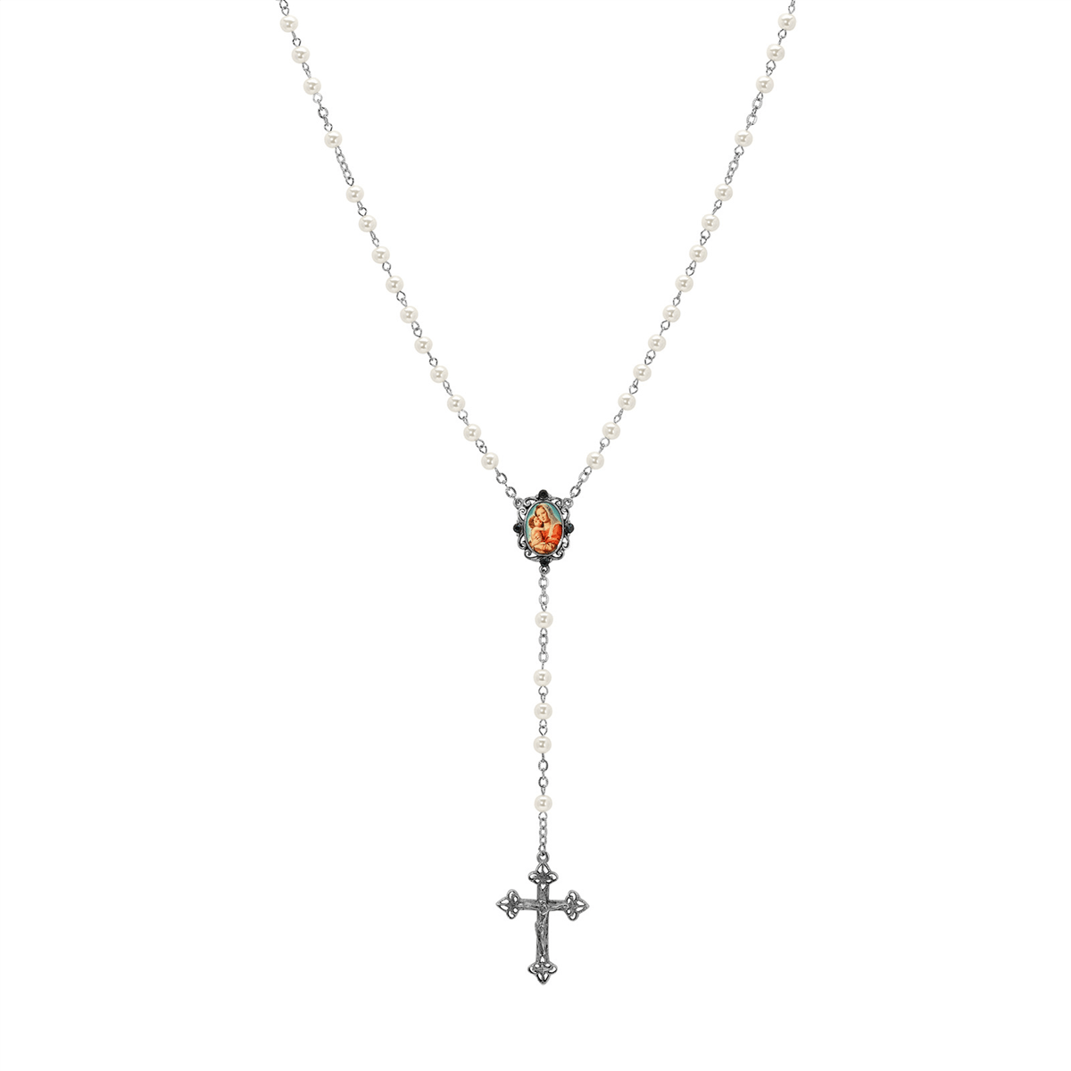 Click here for Symbols of Faith Silver Tone Crucifix Mary & Child... prices
