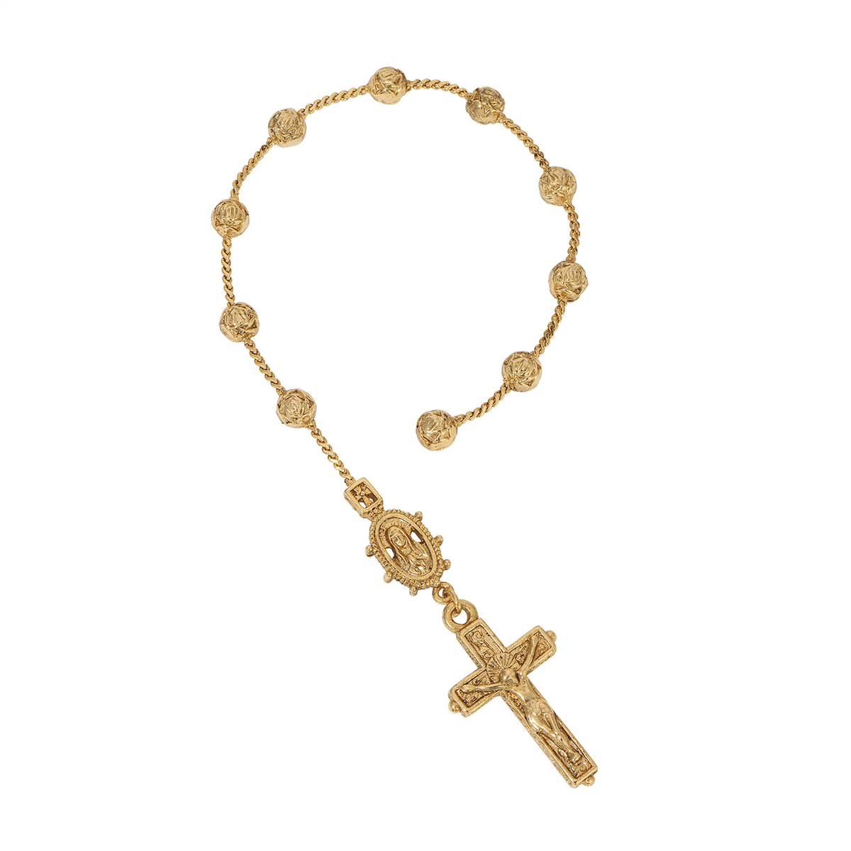Click here for Symbols of Faith Gold-Tone Crucifix Hand Rosary prices