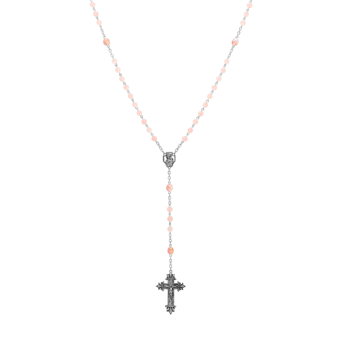 Click here for Symbols of Faith Silver-tone Beaded Crucifix Rosar... prices