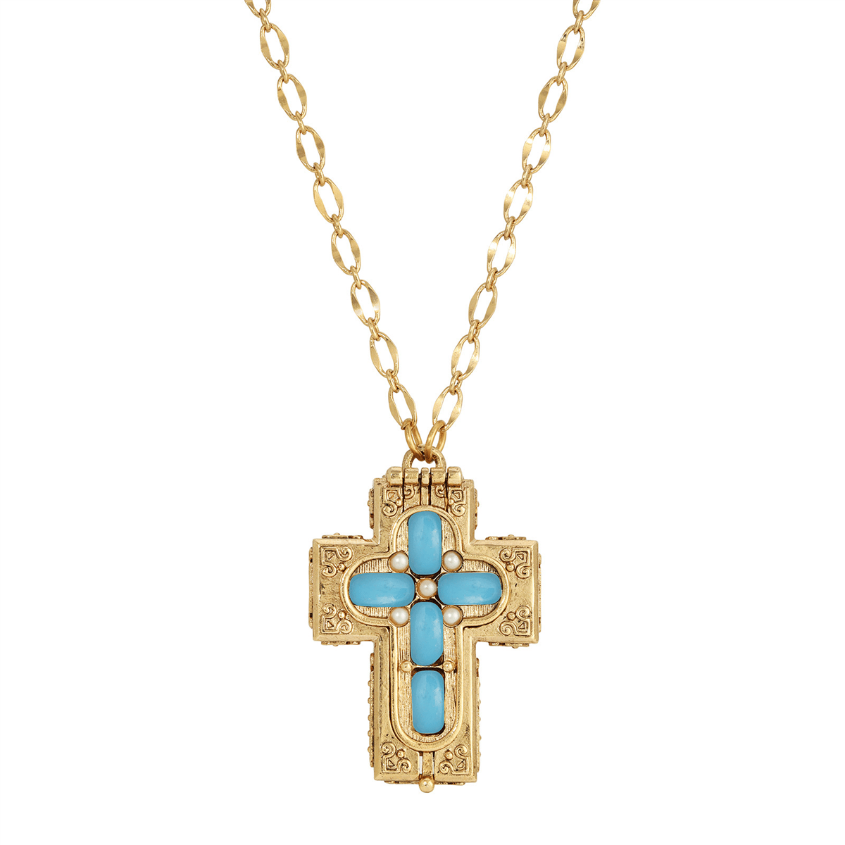 Click here for Symbols of Faith 14kt. Gold-Dipped Moonstone Locke... prices