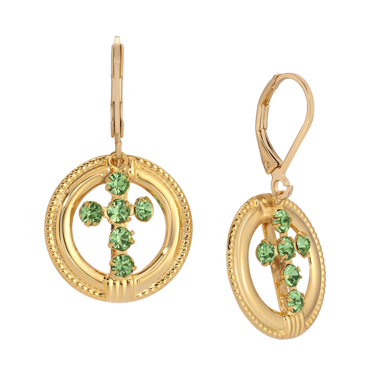 Click here for Symbols of Faith 14kt. Gold -Dipped Cross Leverbac... prices