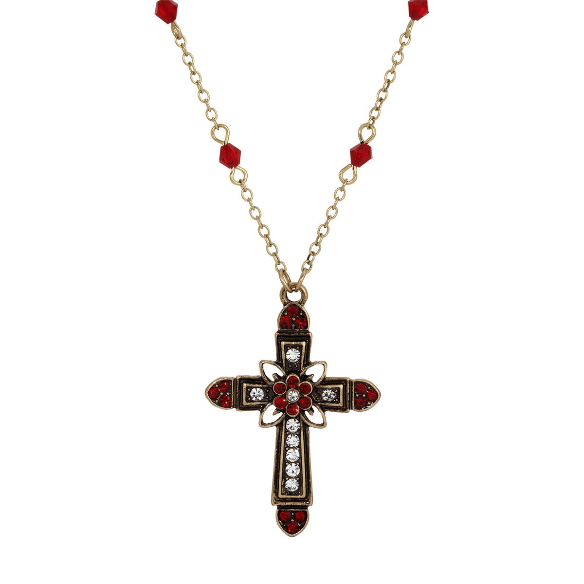 Click here for Symbols of Faith Center Flower Crystal Cross Bead... prices