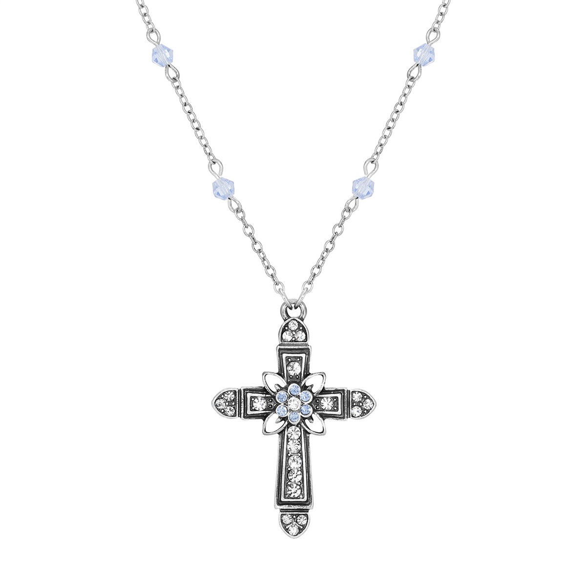 Click here for Symbols of Faith Center Flower Crystal Cross Bead... prices