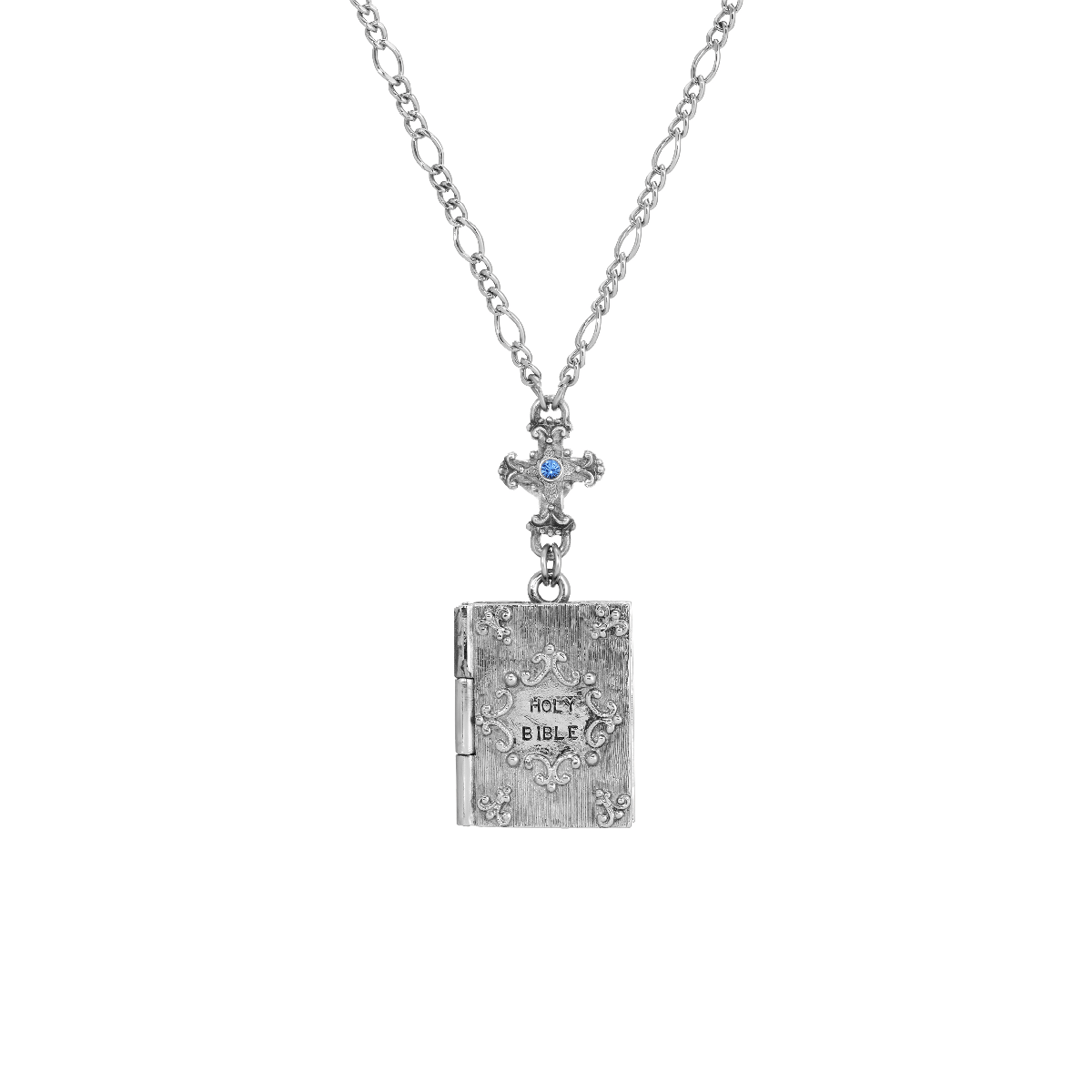 Click here for Symbols of Faith Silver Cross & Bible Locket Holy... prices