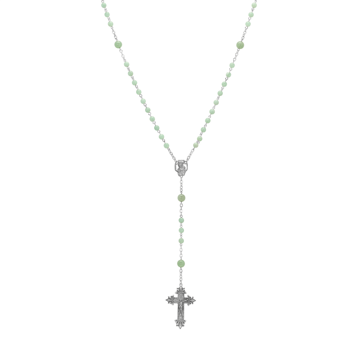 Click here for Symbols of Faith Silver-tone Beaded Crucifix Rosar... prices