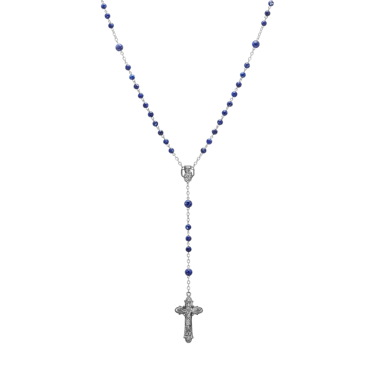 Click here for Symbols of Faith Silver-tone Beaded Crucifix Rosar... prices