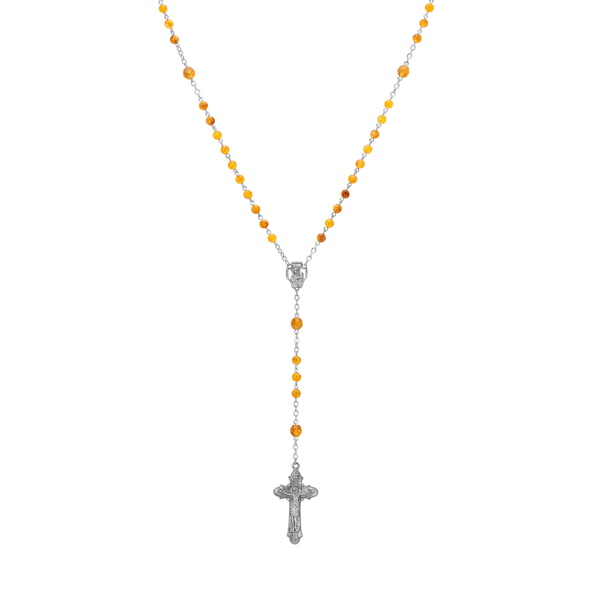 Click here for Symbols of Faith Silver-tone Beaded Crucifix Rosar... prices