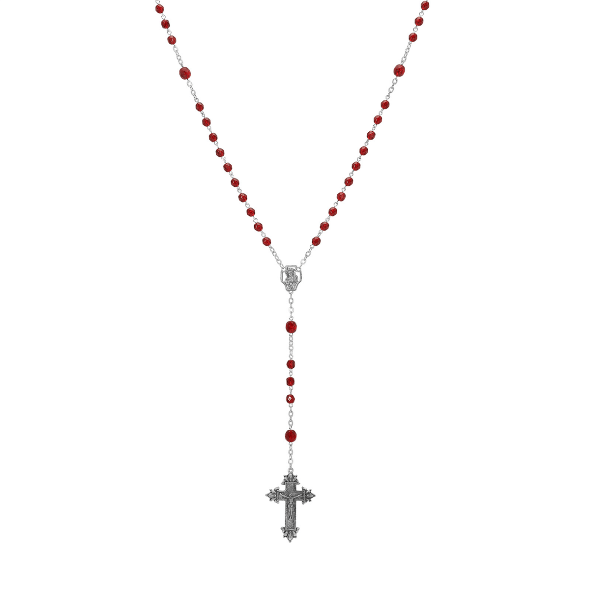 Click here for Symbols of Faith Silver-tone Beaded Crucifix Rosar... prices