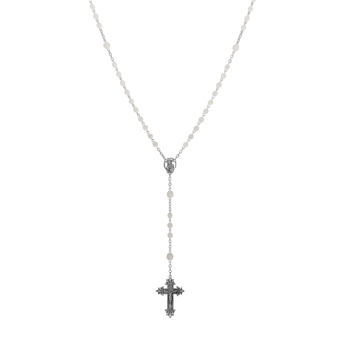 Click here for Symbols of Faith Silver-tone Beaded Crucifix Rosar... prices