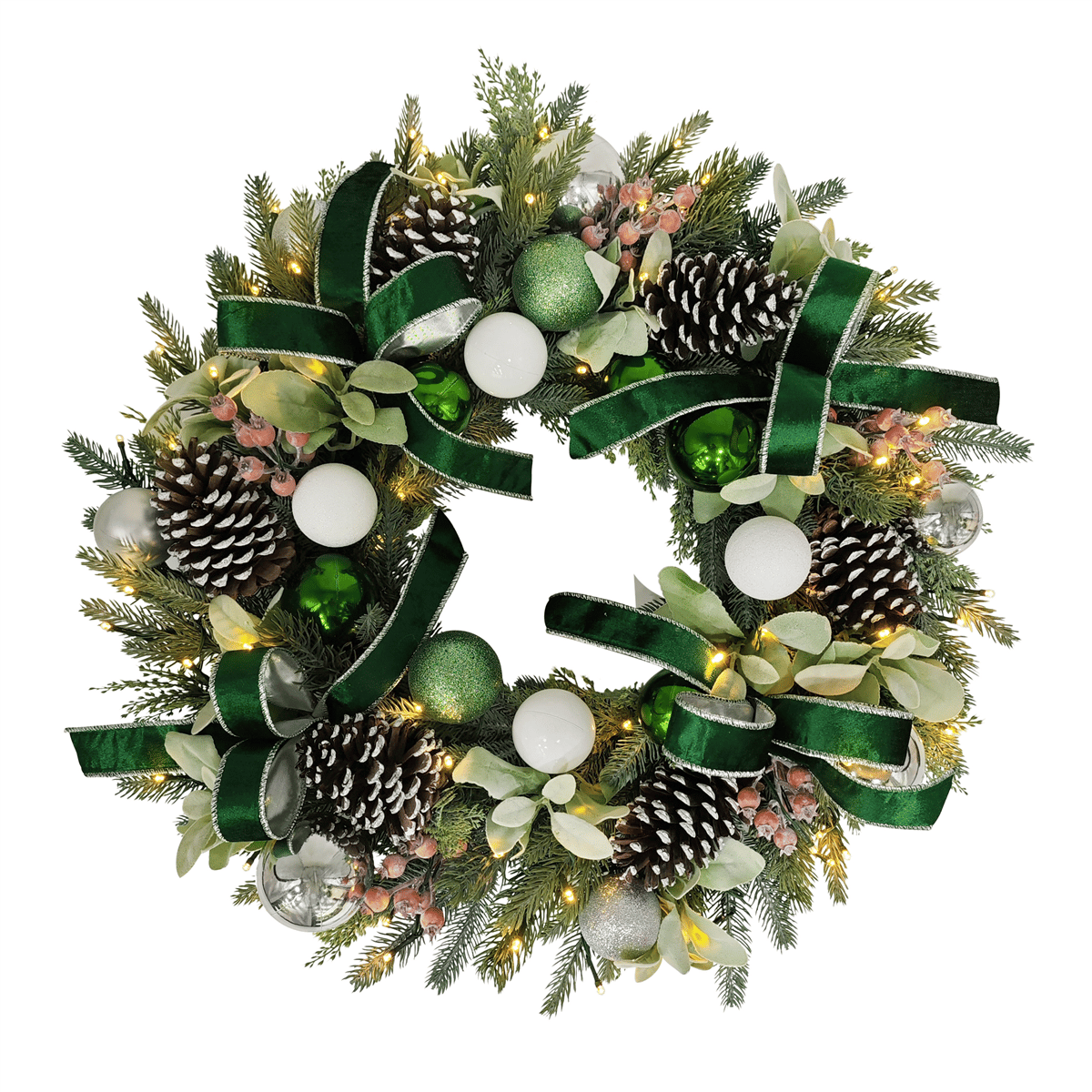 Click here for Puleo International Pre-Lit White/Green Adorned Ch... prices