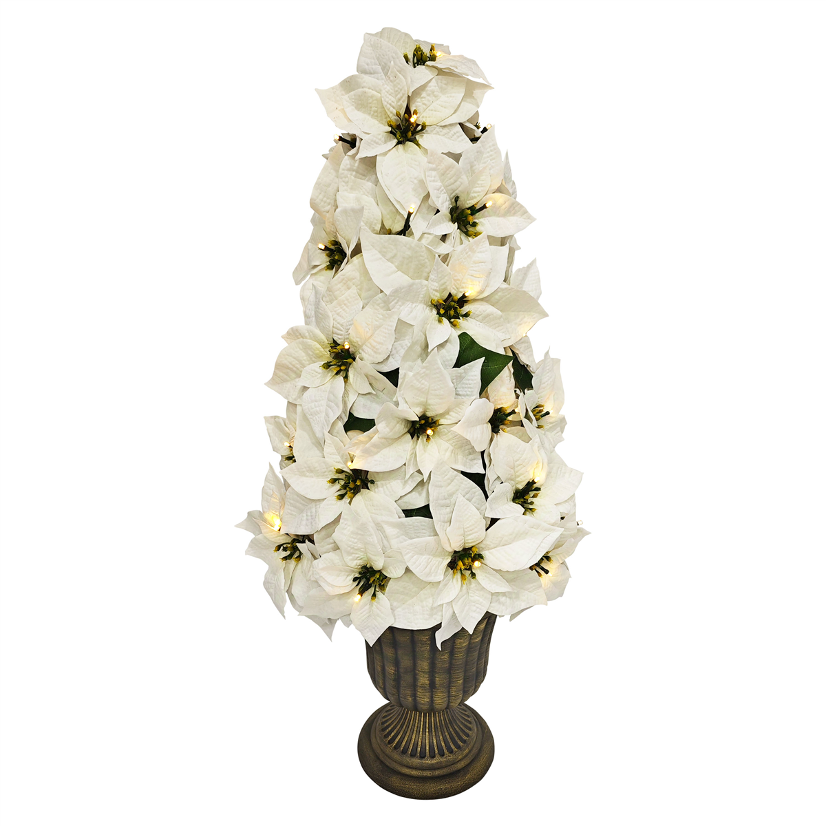 Click here for Puleo International 36in. Pre-Lit Potted White Poi... prices
